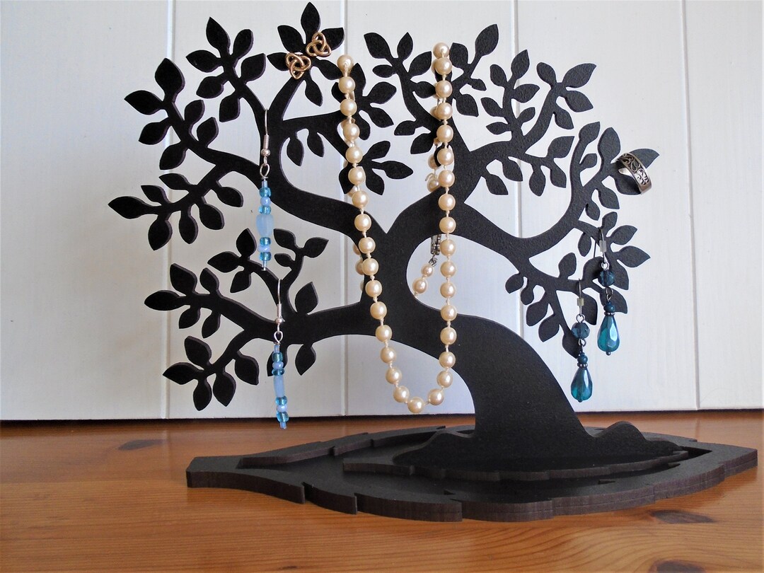 Olde Tree Wooden Jewellery Stand Black Colour Necklaces - Etsy