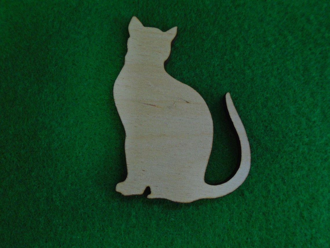 Wooden Cat Shapes 2 Designs Pack 6 or 12 Laser Cut 3 Mm | Etsy