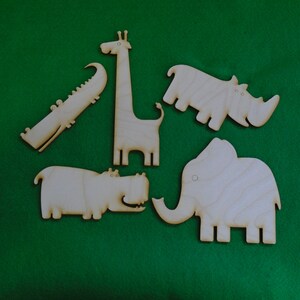 Wooden Animal Shapes Set of 5 Laser Cut Craft Shapes - Etsy