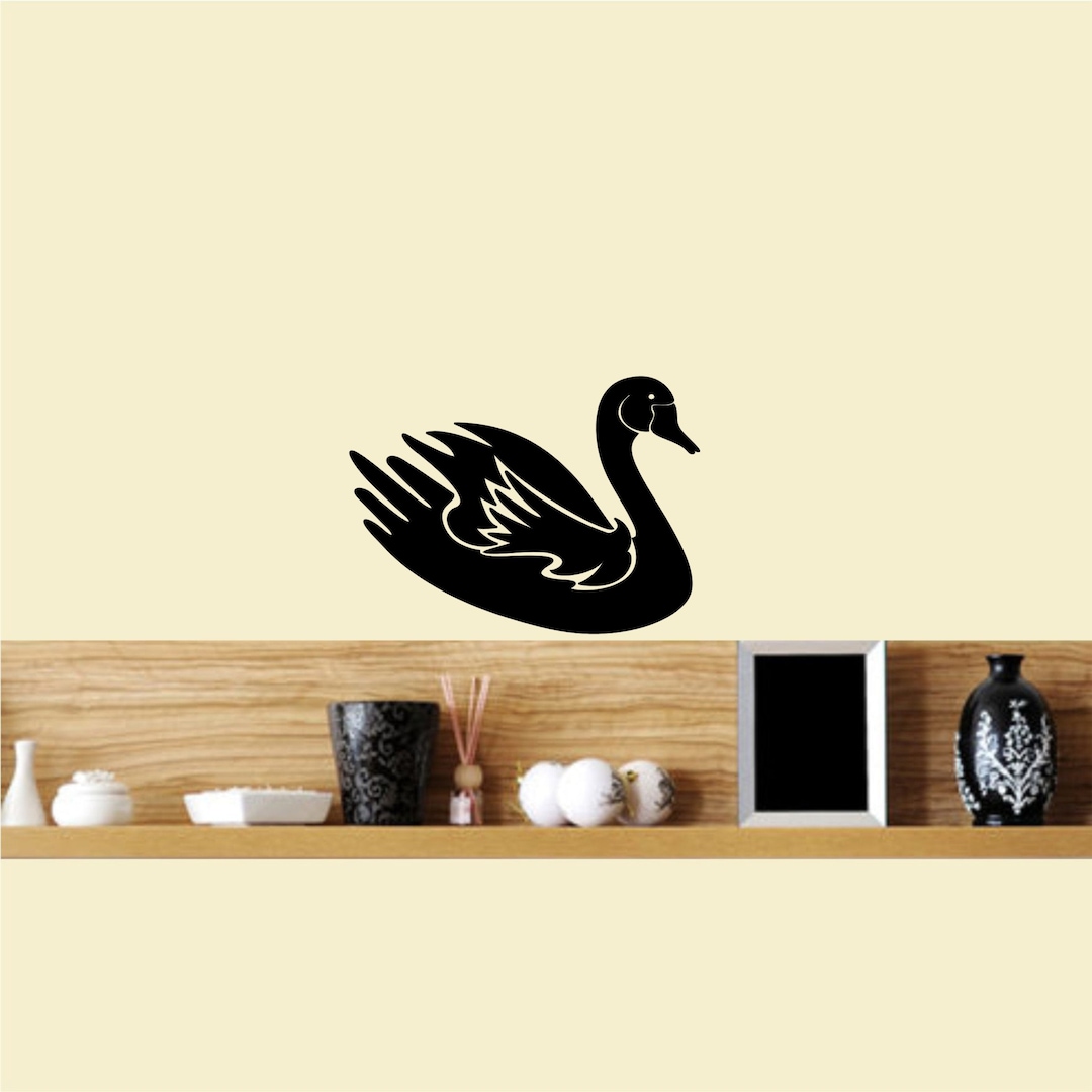 Swan vinyl decal sticker wall art decoration swans birds - Etsy Polska