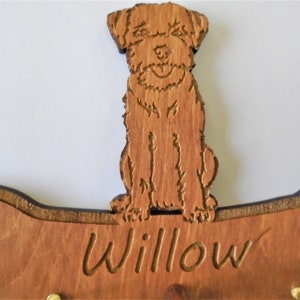 Wooden Personalised Border Terrier Key/ Dog Lead Holder - Etsy