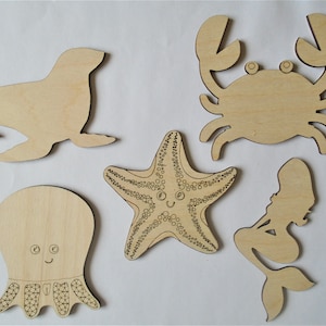 Sea Life Craft Shapes Starfish Mermaid Seal Crab Jelly Fish - Etsy