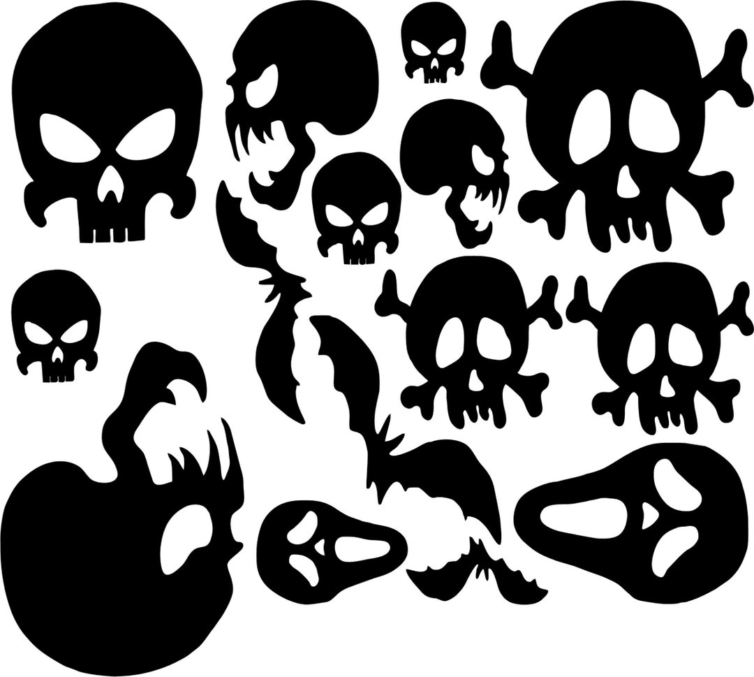 Skulls and Bats Vinyl Stickers Set of 15 Halloween Batty - Etsy