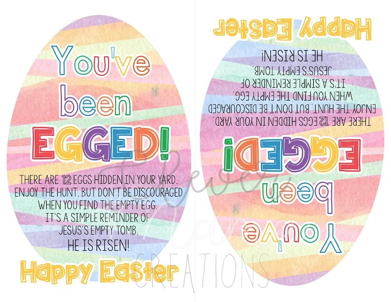 You've Been Egged Printable - Etsy