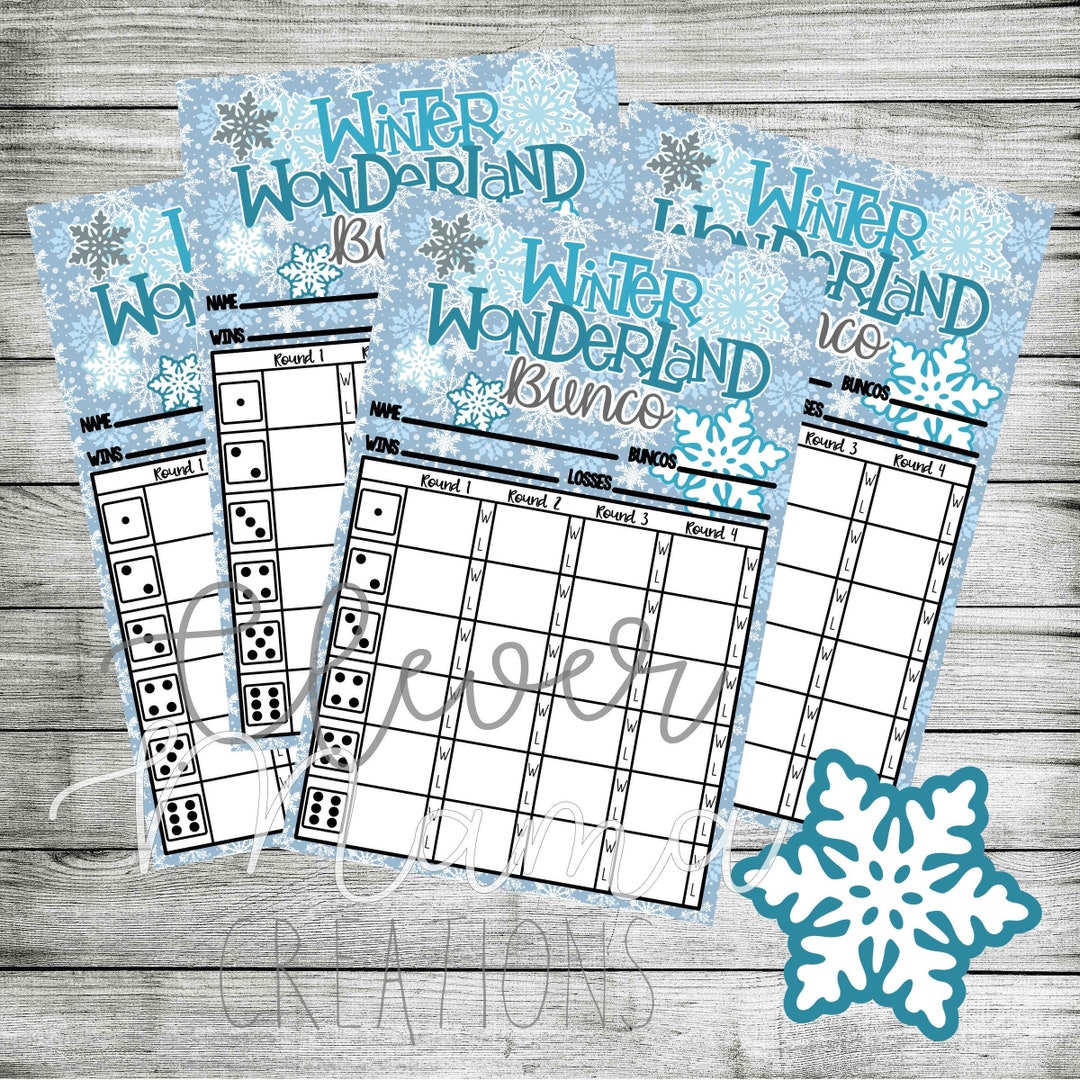 Winter Wonderland Bunco Scoresheets - Etsy