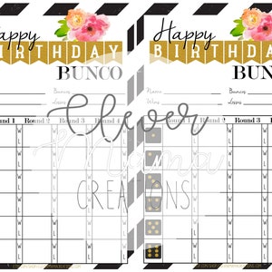 Happy Birthday Bunco Bundle - Happy Birthday Bunco Set - Happy Birthday ...