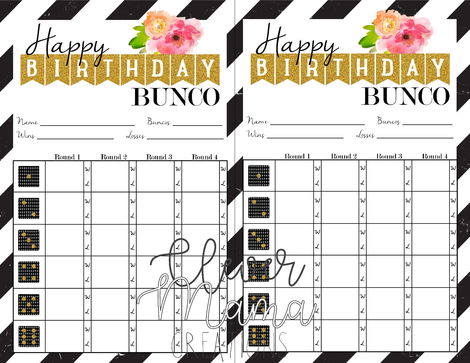 Bunco Scoresheet - Happy Birthday - Etsy