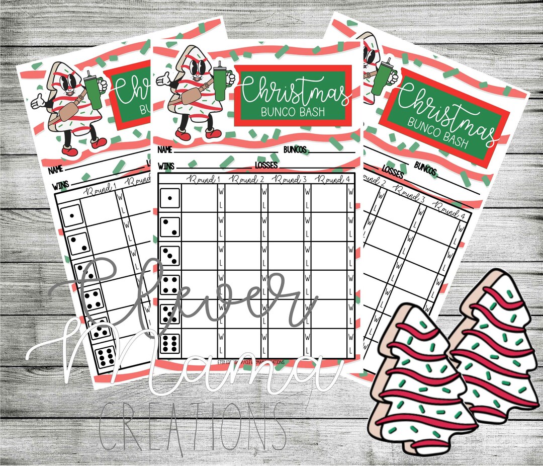 Christmas Tree Cake Bunco Scoresheets - Etsy