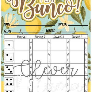 Lemon Bunco Scoresheets - When Life Gives You Lemons, Play Bunco ...