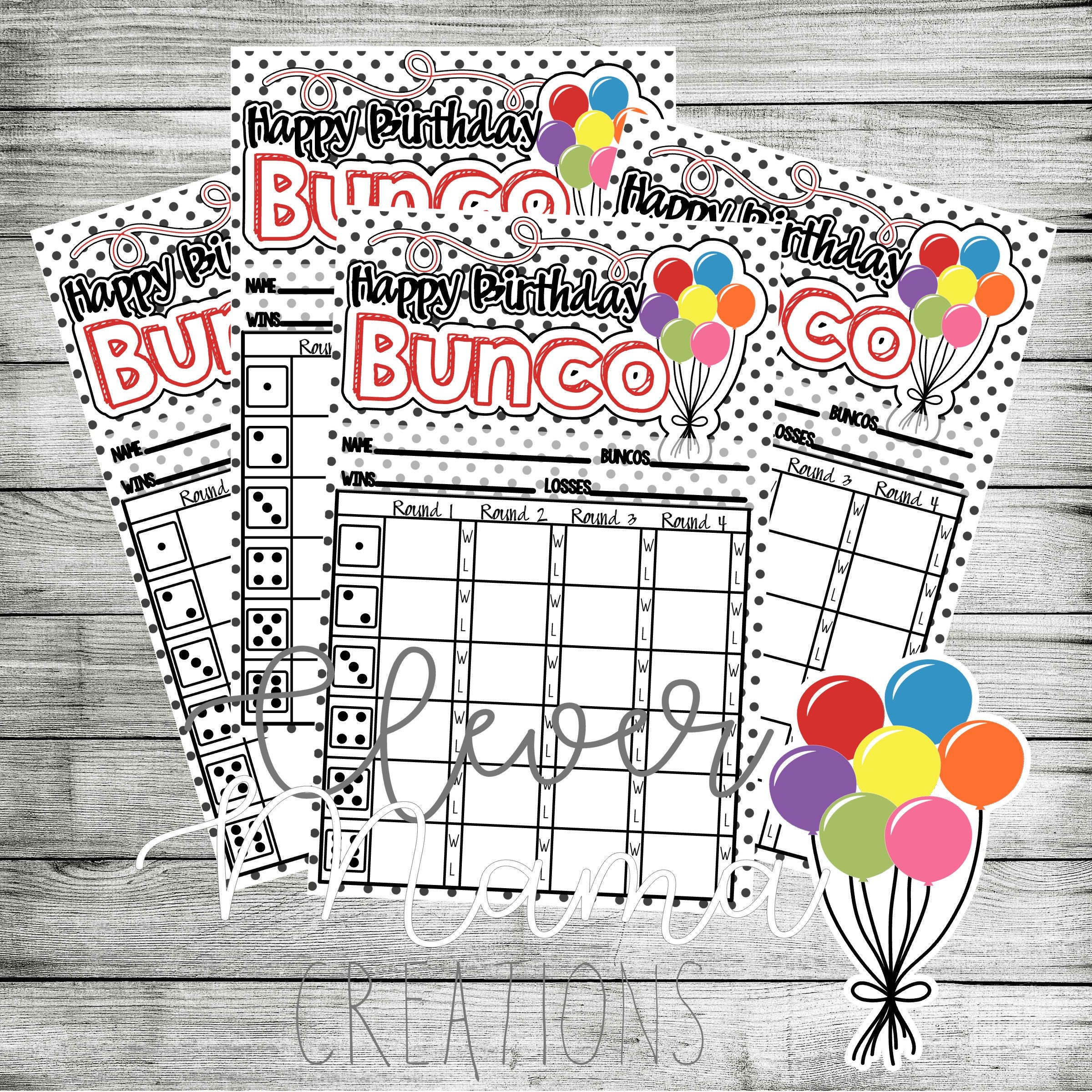 Happy Birthday Bunco Score Sheets - Etsy