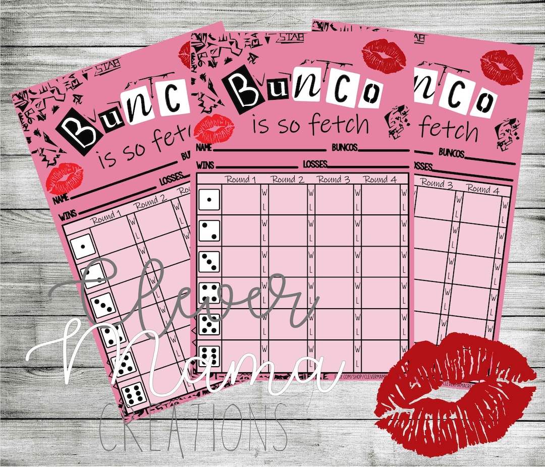 Mean Girls Bunco Score Sheets / Mean Girls Bunco / Burn Book Bunco - Etsy