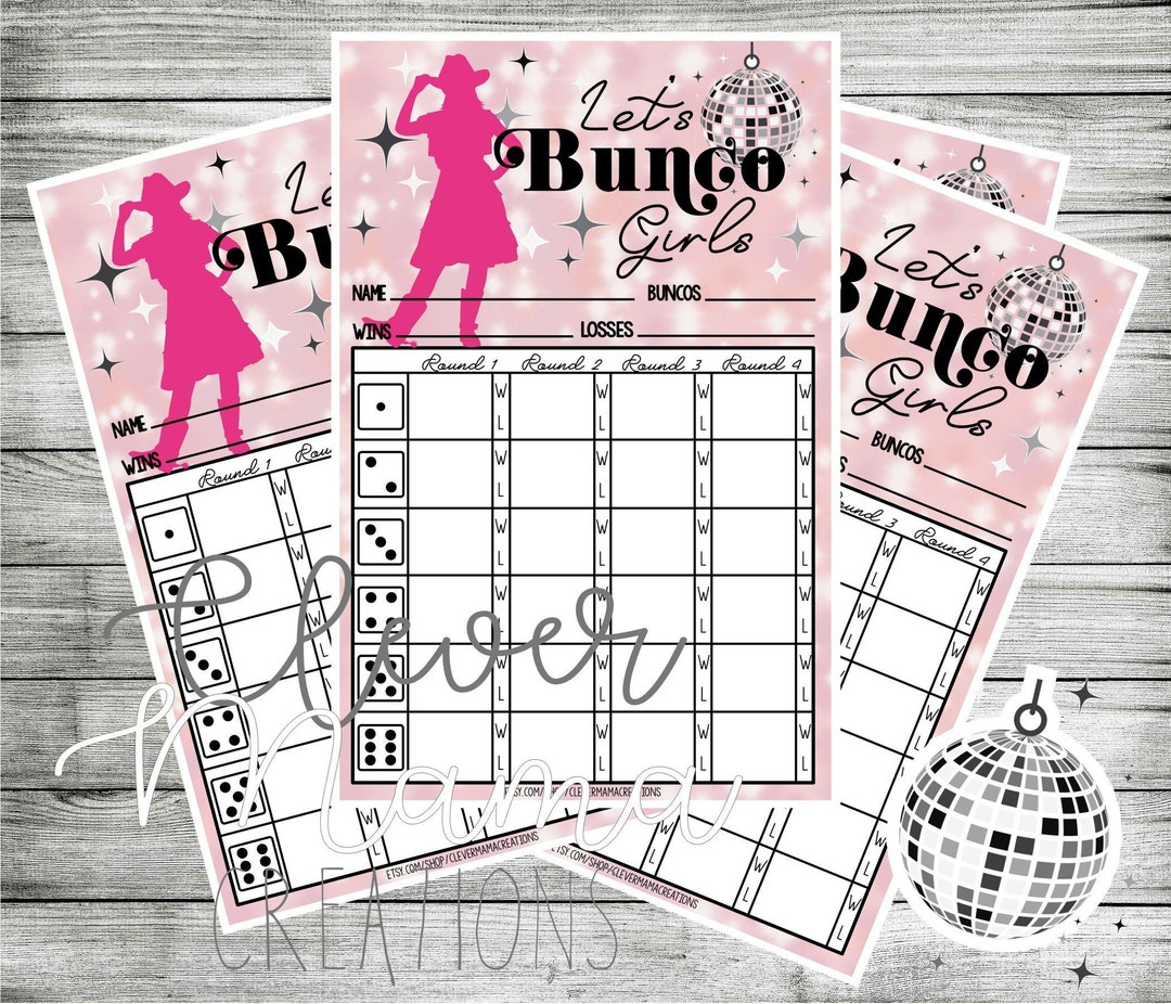 Disco Cowgirl Bunco Score Sheets - Etsy