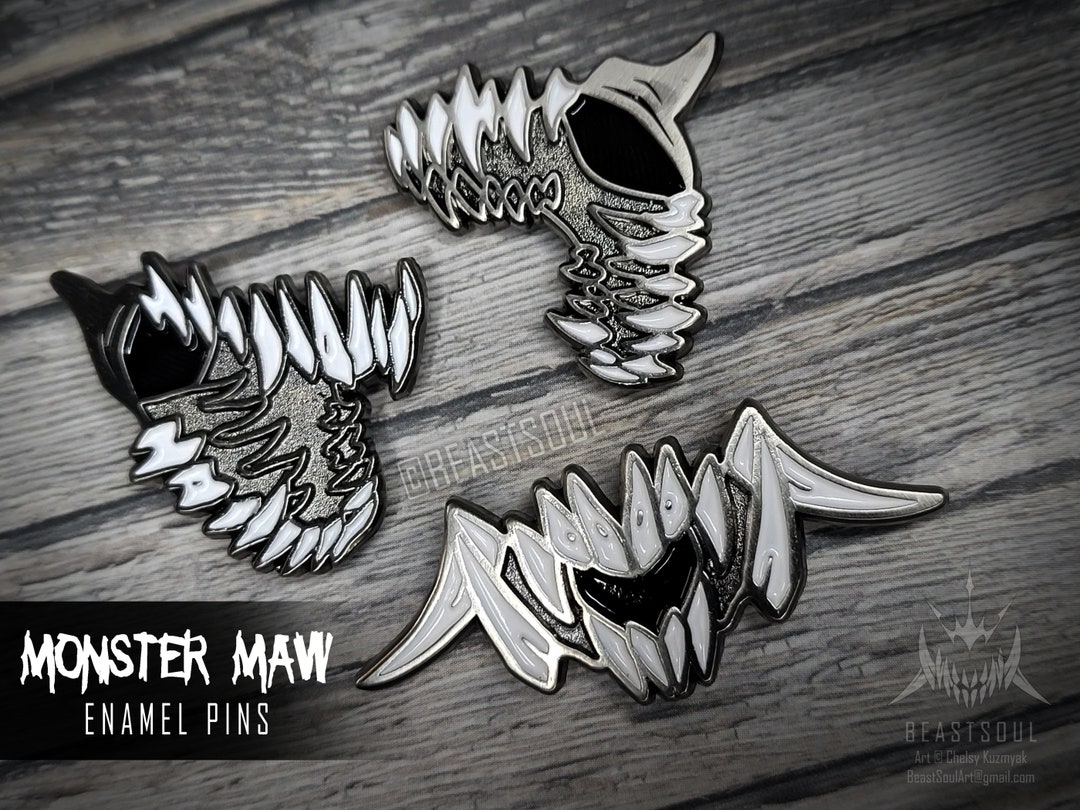 Monster Maw Mouth Teeth Enamel Pins - Etsy