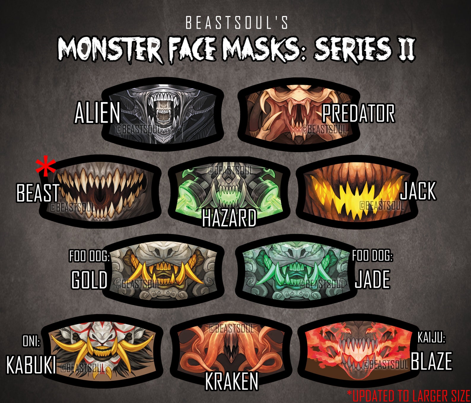 Monster Face Mask Series 1 and 2 - Etsy