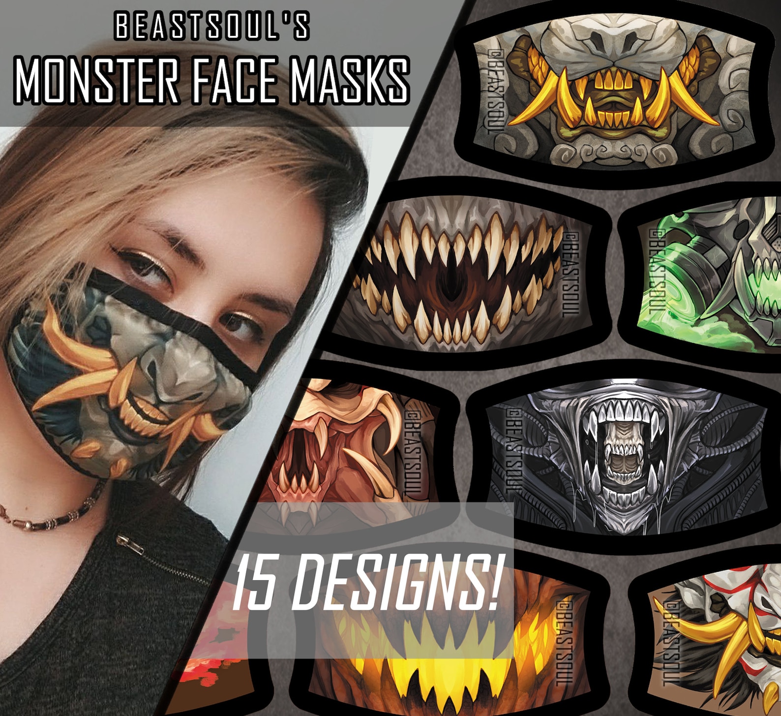Monster Face Mask Series 1 and 2 - Etsy