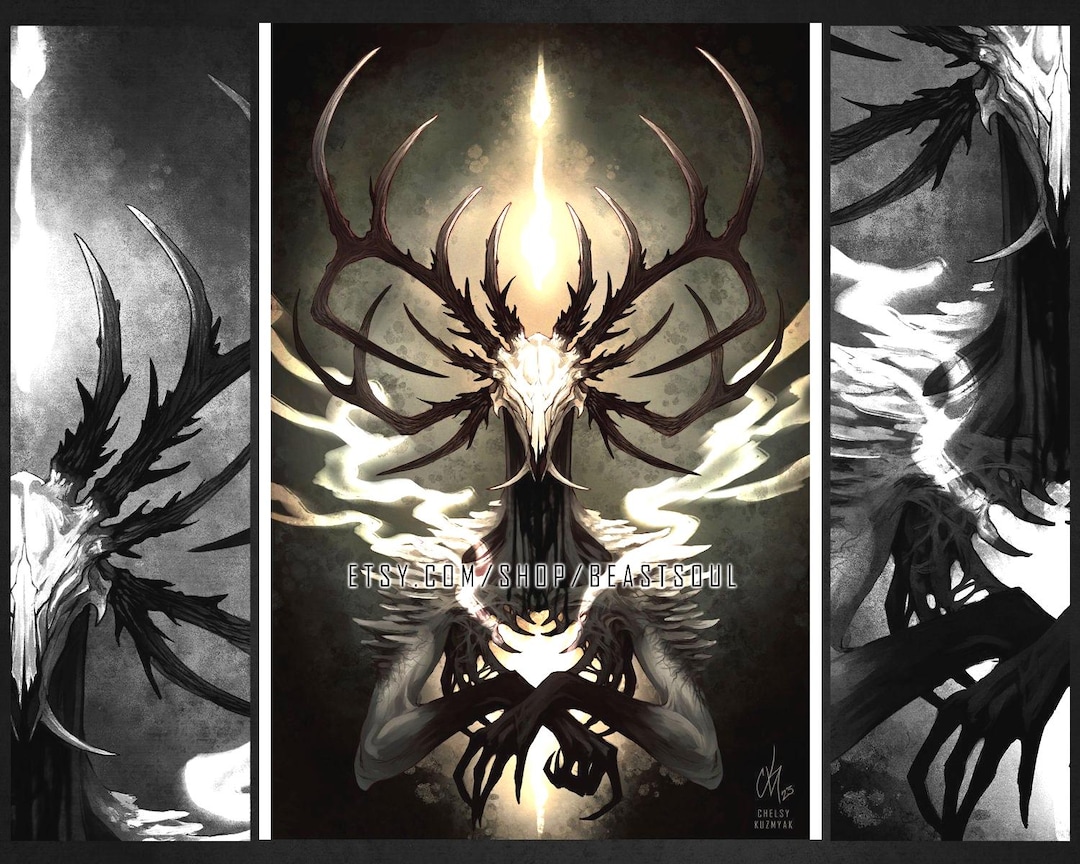 Husk (deer Skull; Art Print) - Etsy