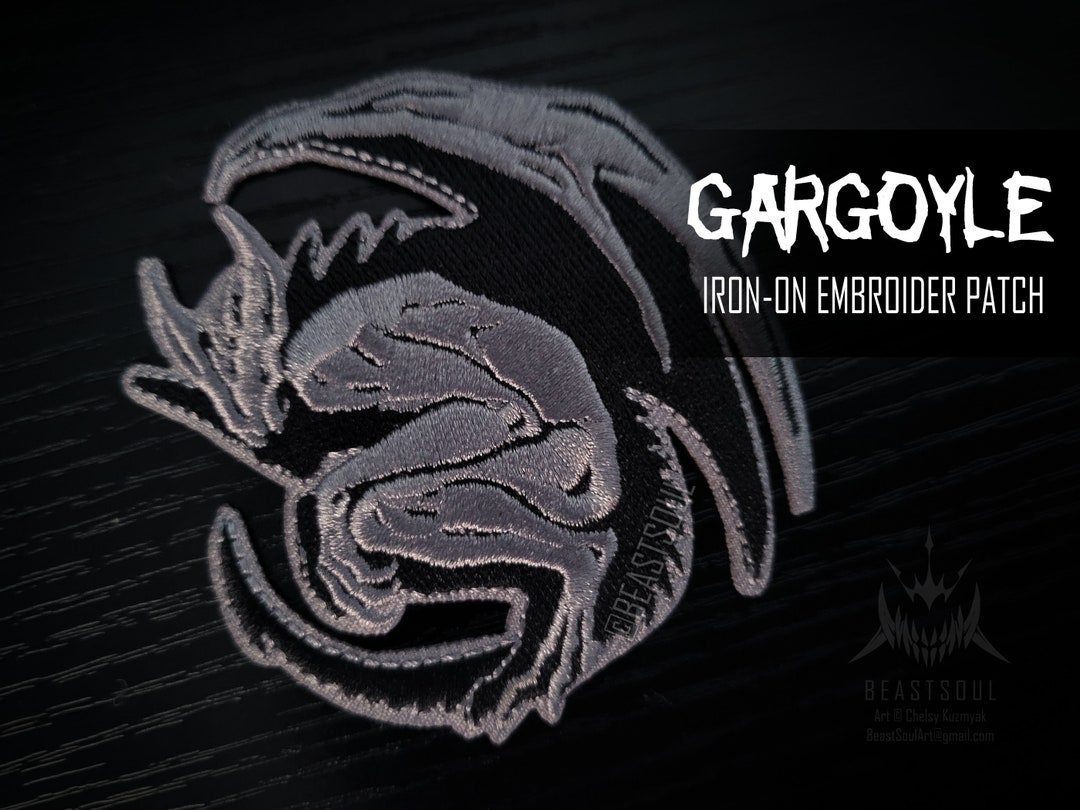 Gargoyle Demon Horror Iron-on Embroider Patch - Etsy