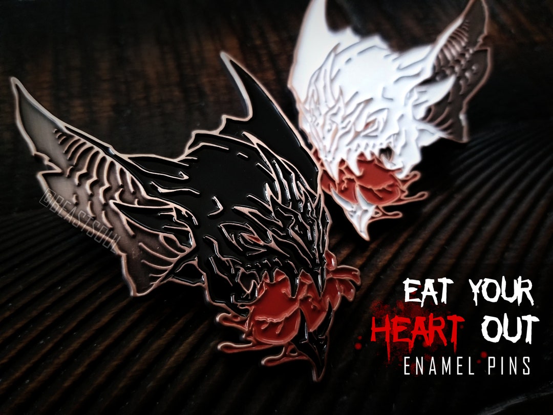 Eat Your Heart Out Vampire Bat Horror Pin Set - Etsy
