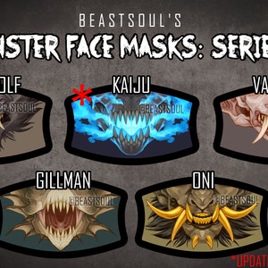 Monster Face Mask - Series 1 and 2 - Etsy