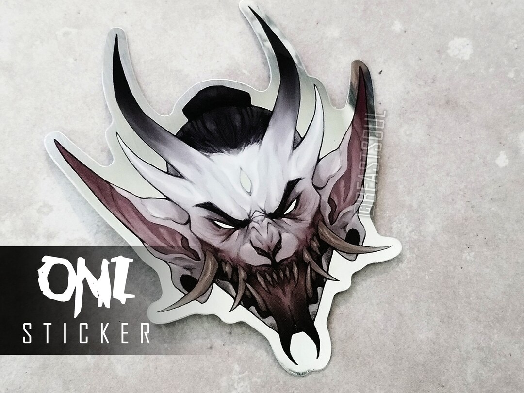 Oni Demon Metallic Sticker - Etsy