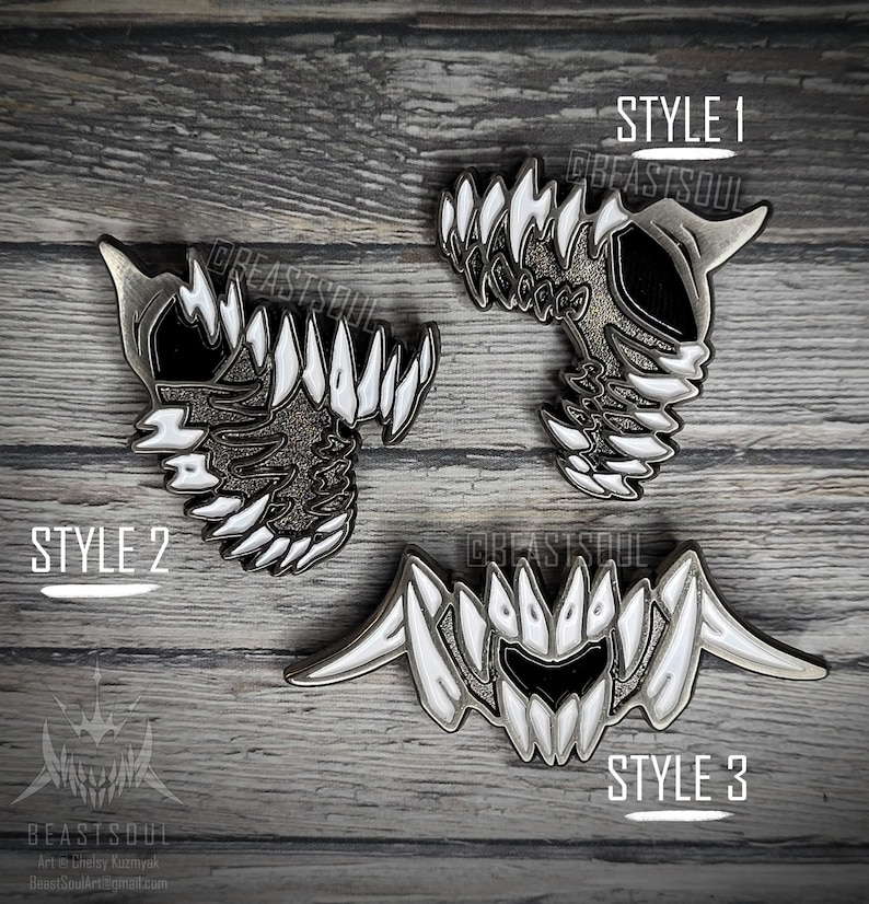Monster Maw Mouth Teeth Enamel Pins - Etsy
