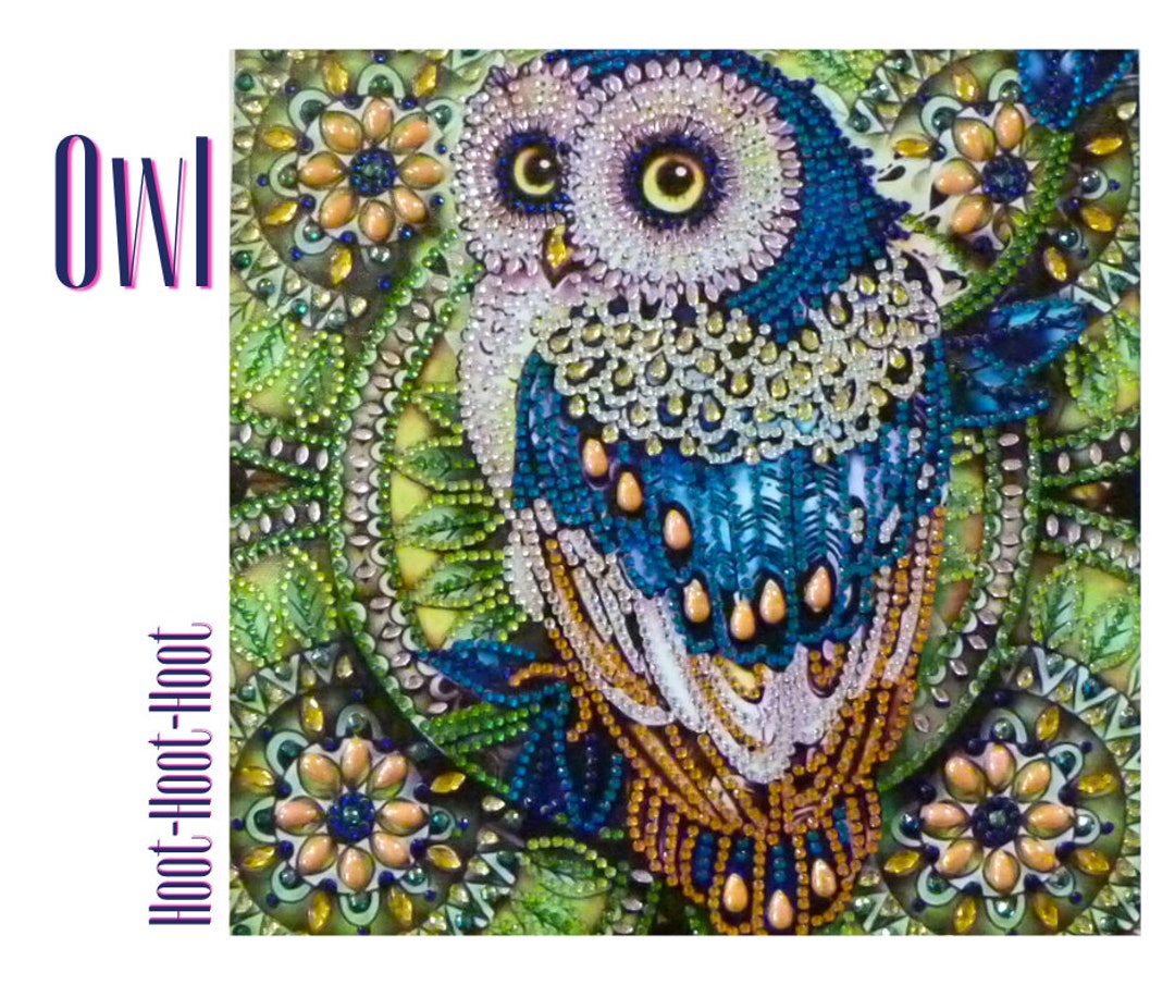 Stunning Owl Diamond Art Paintings, 10x10, FRAMED, FINISHED PRODUCT ...