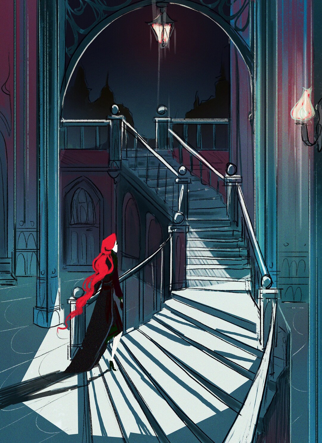 Noir - Original Art Print/ Digital/ Drawing/ Illustration/ Angeo ...