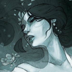 Ophelia: Original Art Print Digital Illustration/ Character Design ...