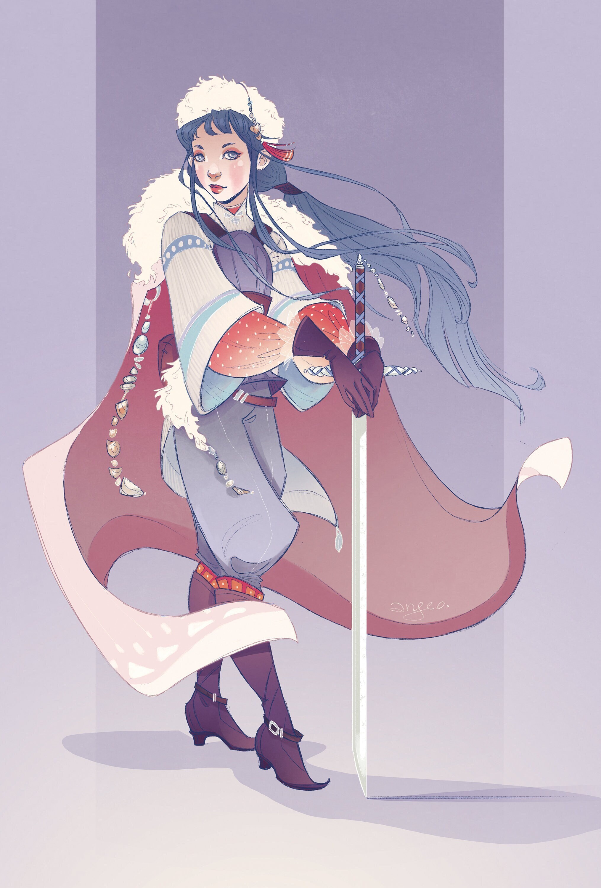 Winter Sword Character Design: Adoptable Illustration (PNG, JPG) - Etsy