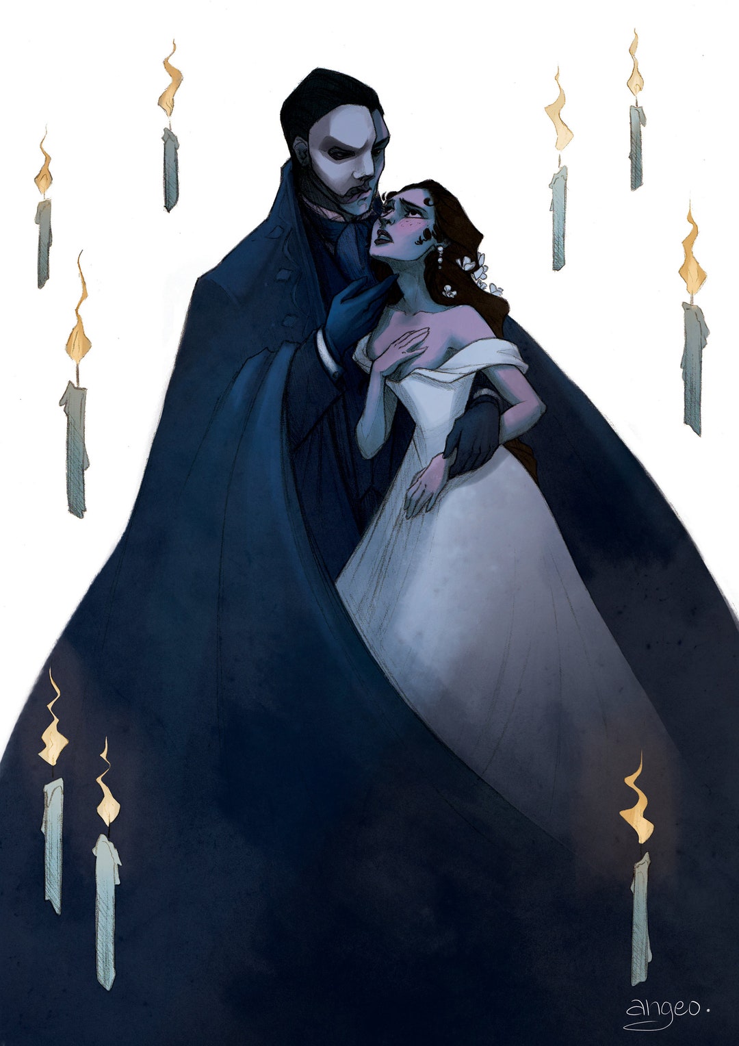 Phantom of the Opera: Original Art Print Digital Illustration/ Fan Art ...