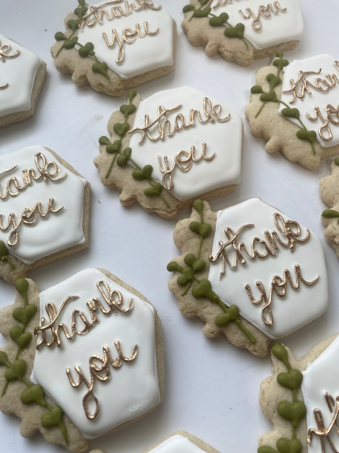 Thank You Hexagon Cookies - Gold Script Favors, One Dozen - Etsy
