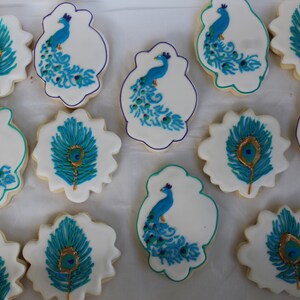 1 Doz Peacock Cookies *peacock Feathers*feather Cookies*bird Cookies ...