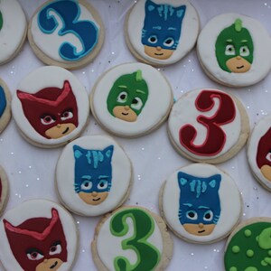 1 Doz PJ Mask Cookies*super Hero Cookies *birthday Cookies*custom ...