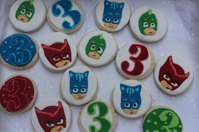 1 Doz PJ Mask Cookiessuper Hero Cookies birthday | Etsy