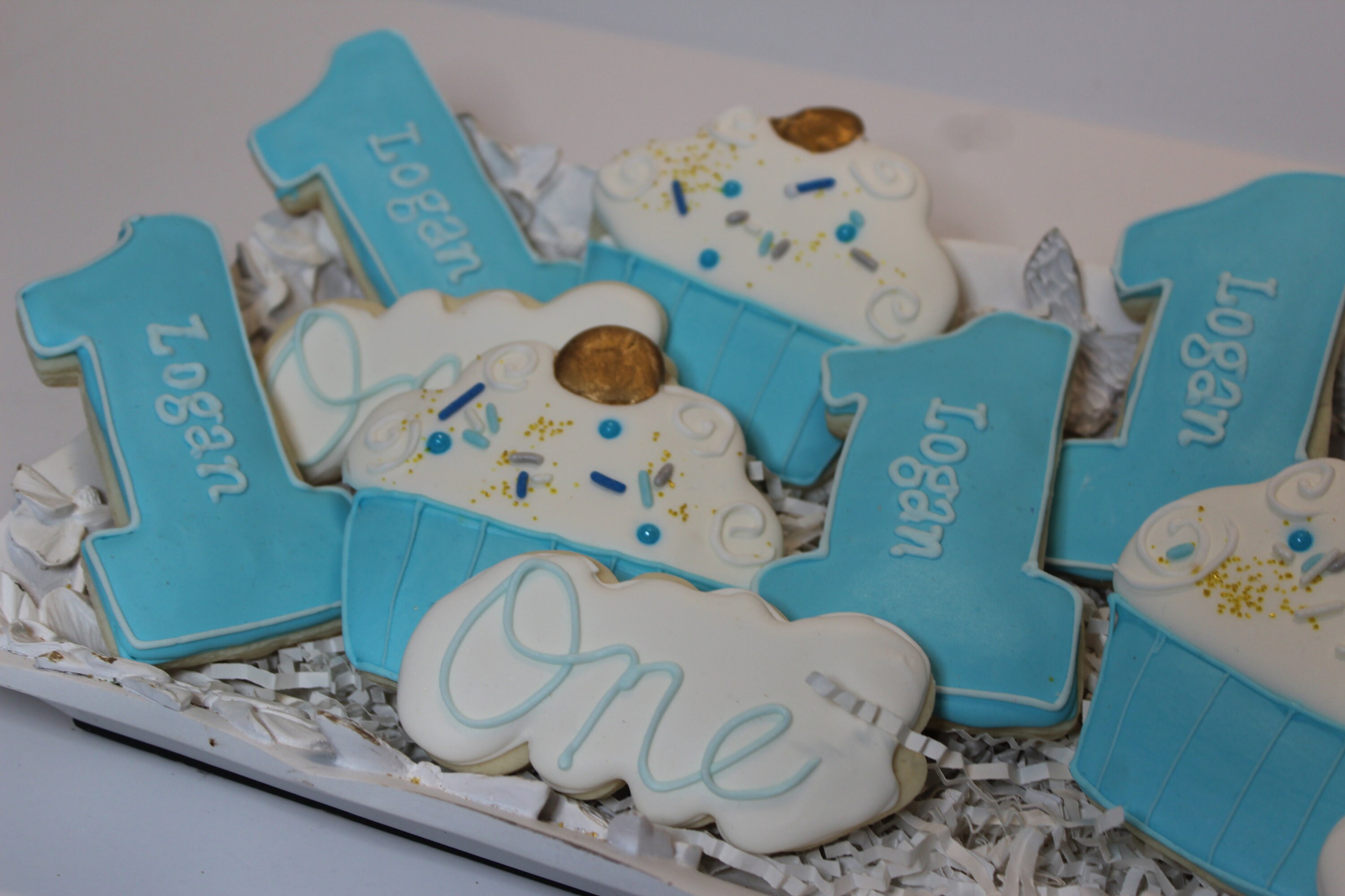 1 doz First Birthday CookiesCupcake Party Birthday Boy | Etsy