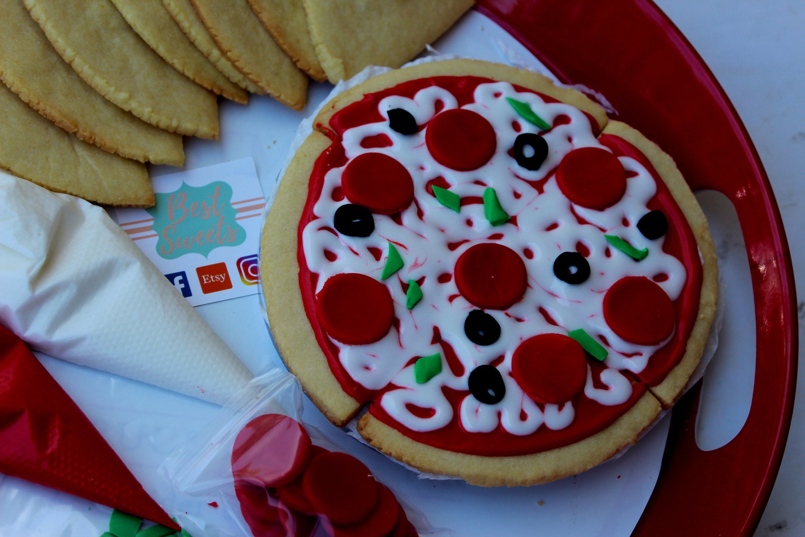 Pizza Party Cookie Decorating Boxdesign Our Own Cookiesparty - Etsy