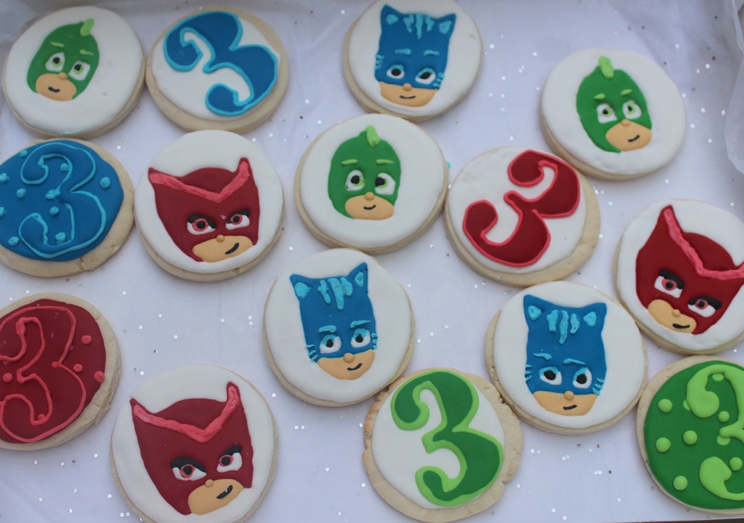 1 Doz PJ Mask Cookies*super Hero Cookies *birthday Cookies*custom ...