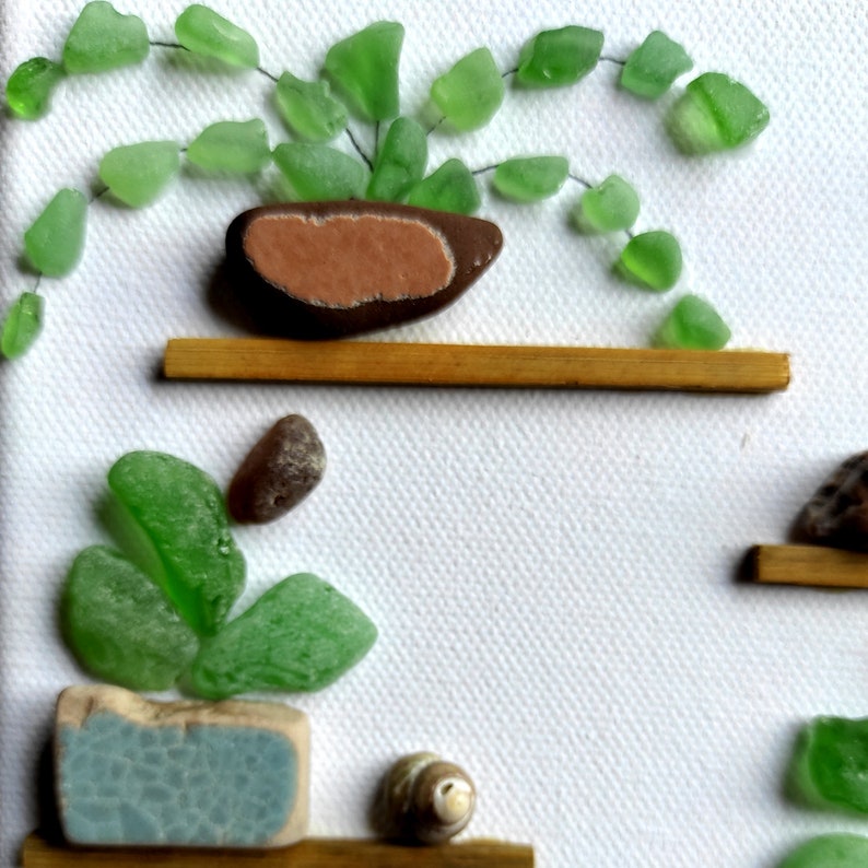 Pebble Art Family Sea Glass Art Handmade Plants Lover Gift - Etsy