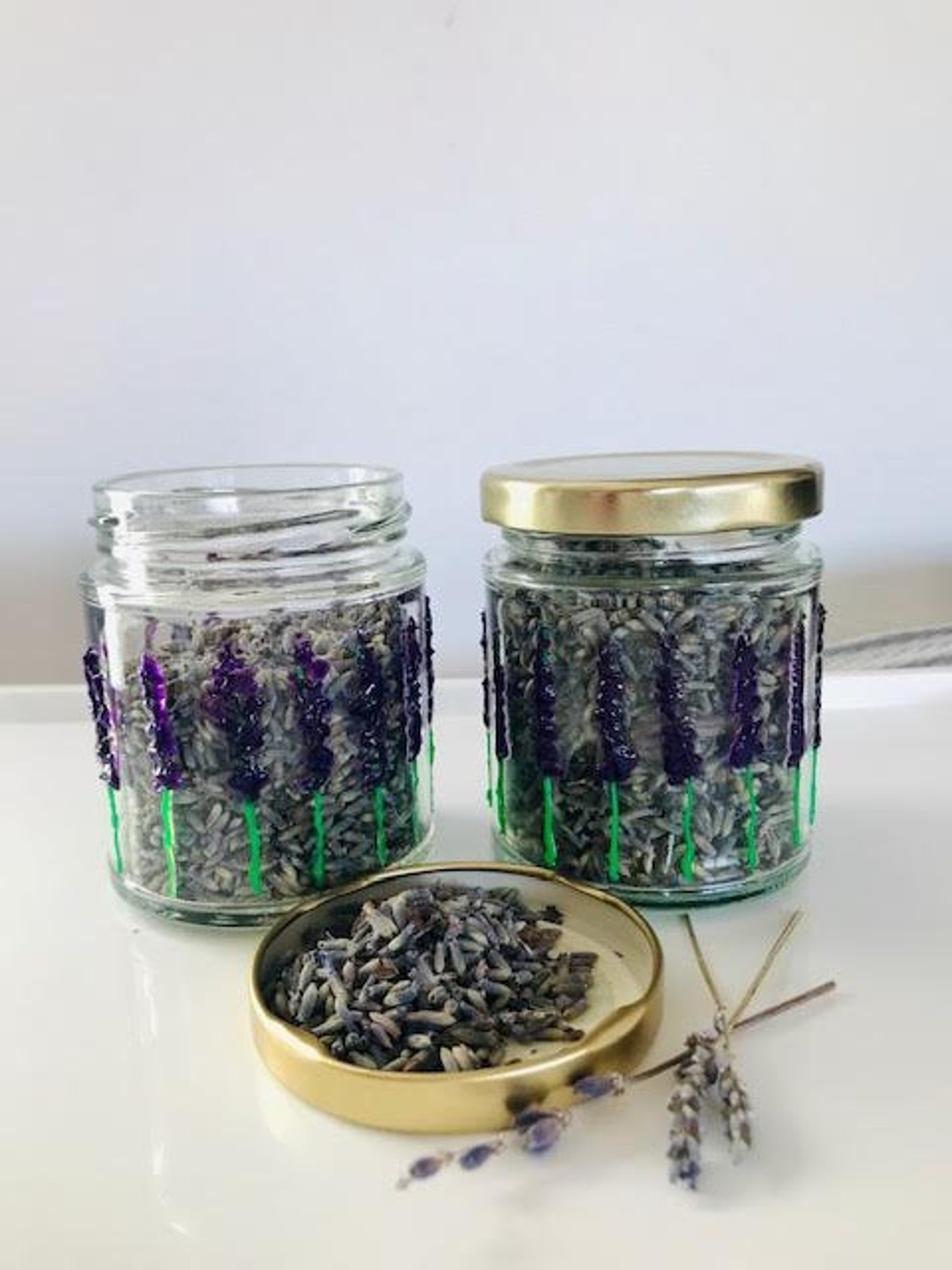 Hand Painted Lavender Filled Jar - Etsy