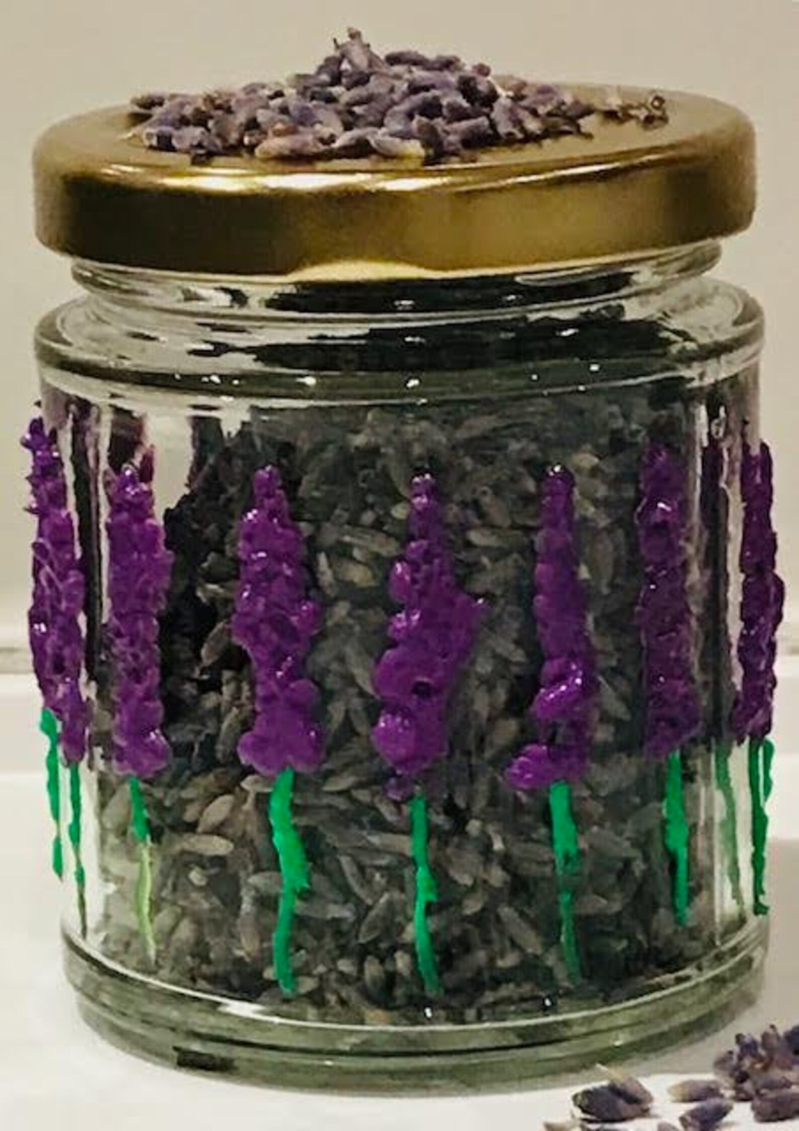 Hand Painted Lavender Filled Jar - Etsy