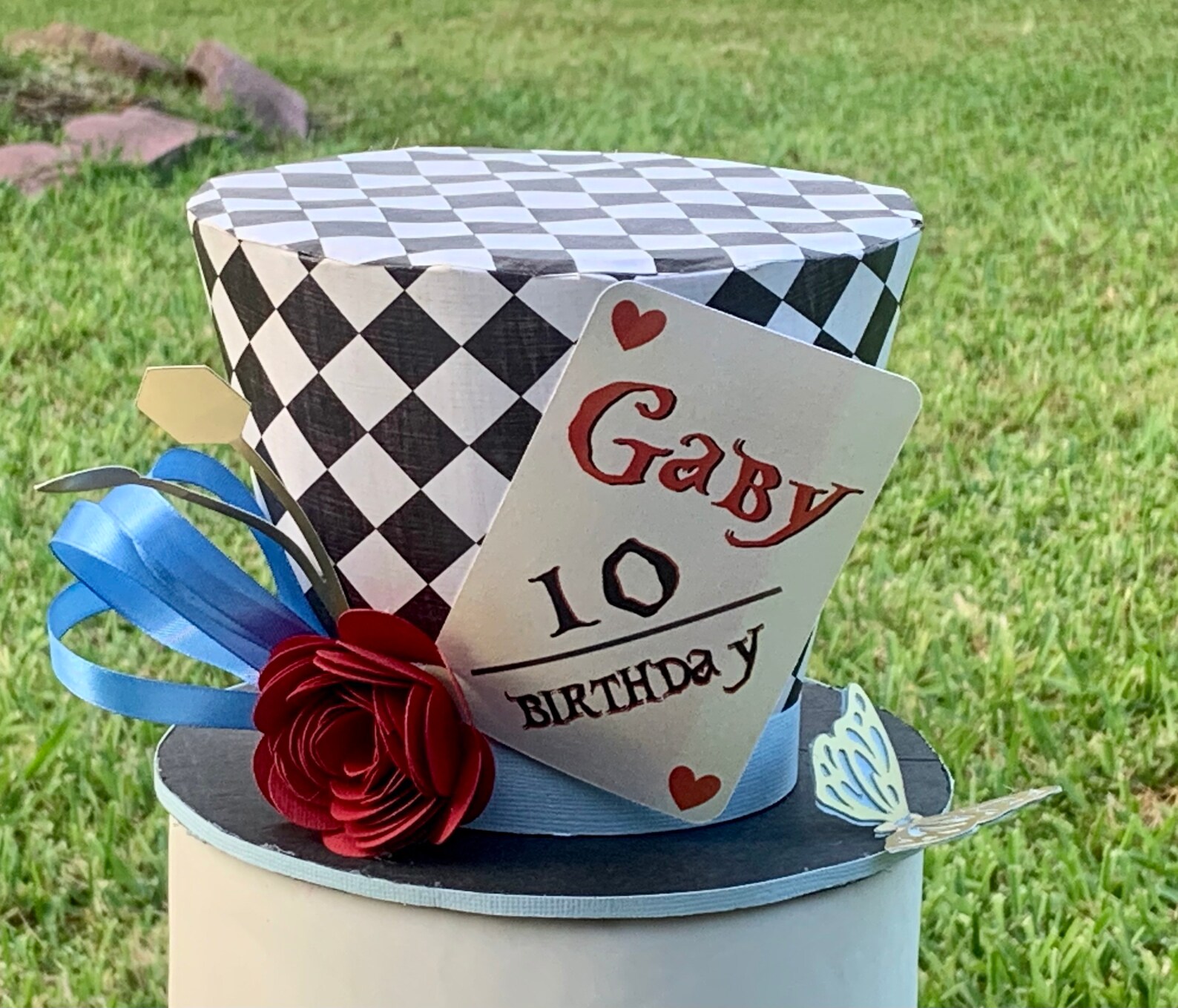 Alice in Wonderland Cake Topper. Mad Hatter Cake Topper . Personalized ...