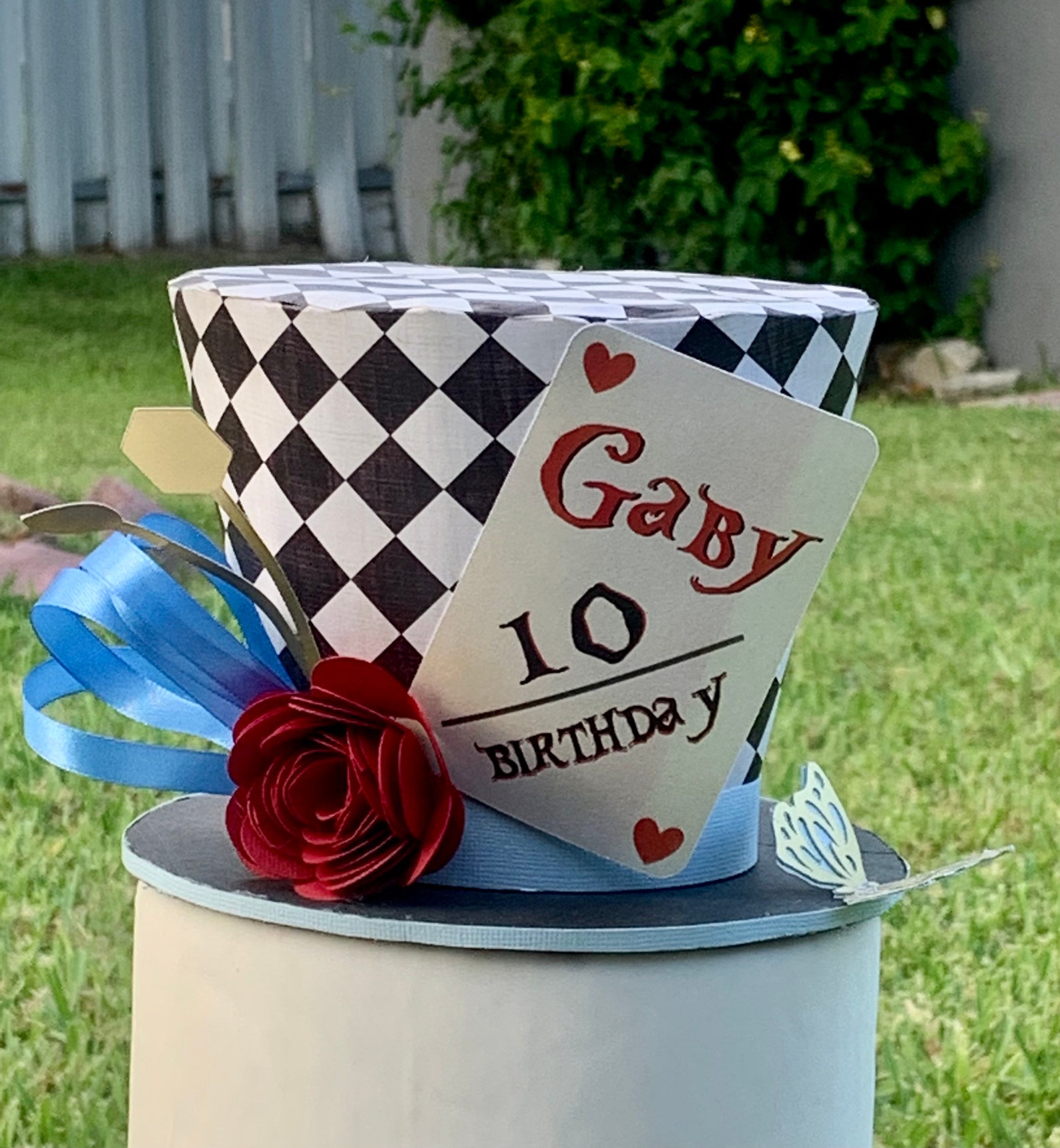 Alice in Wonderland Cake Topper. Mad Hatter Cake Topper . Personalized ...