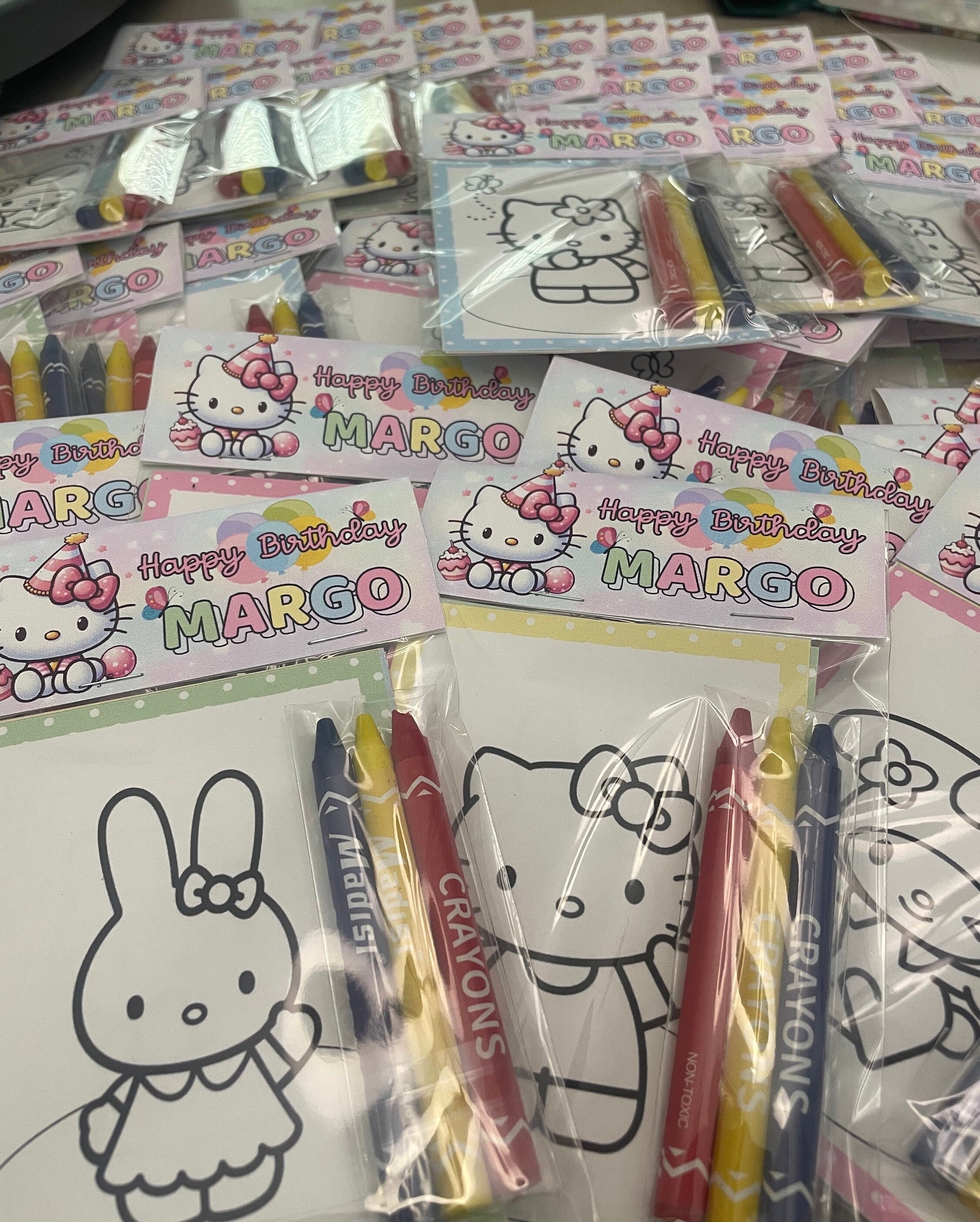 Personalized Hello Kitty Coloring Kit: Pastel Party Favors - Etsy