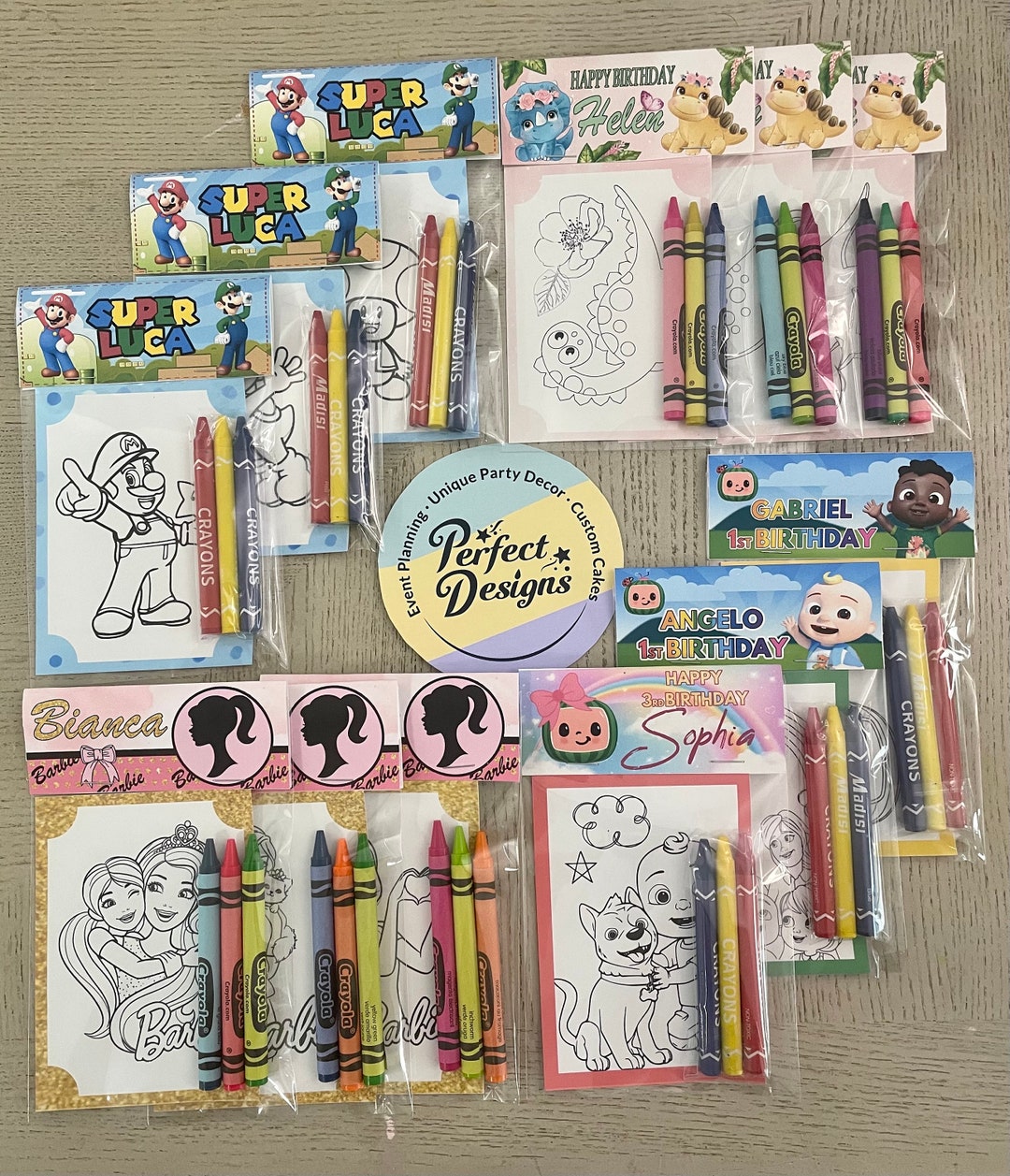 Customizable Party Favor Coloring Kit Personalized for Any Theme and ...