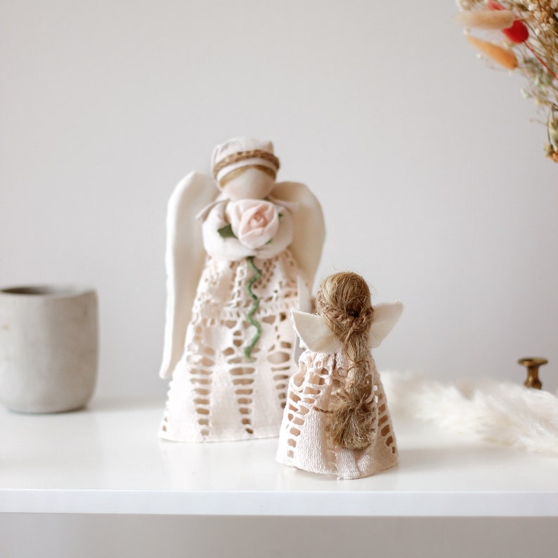 Tiny White Guardian Angel Soft Sculptured Decor. Faceless - Etsy