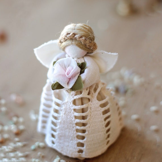 Tiny White Guardian Angel Soft Sculptured Decor. Faceless - Etsy