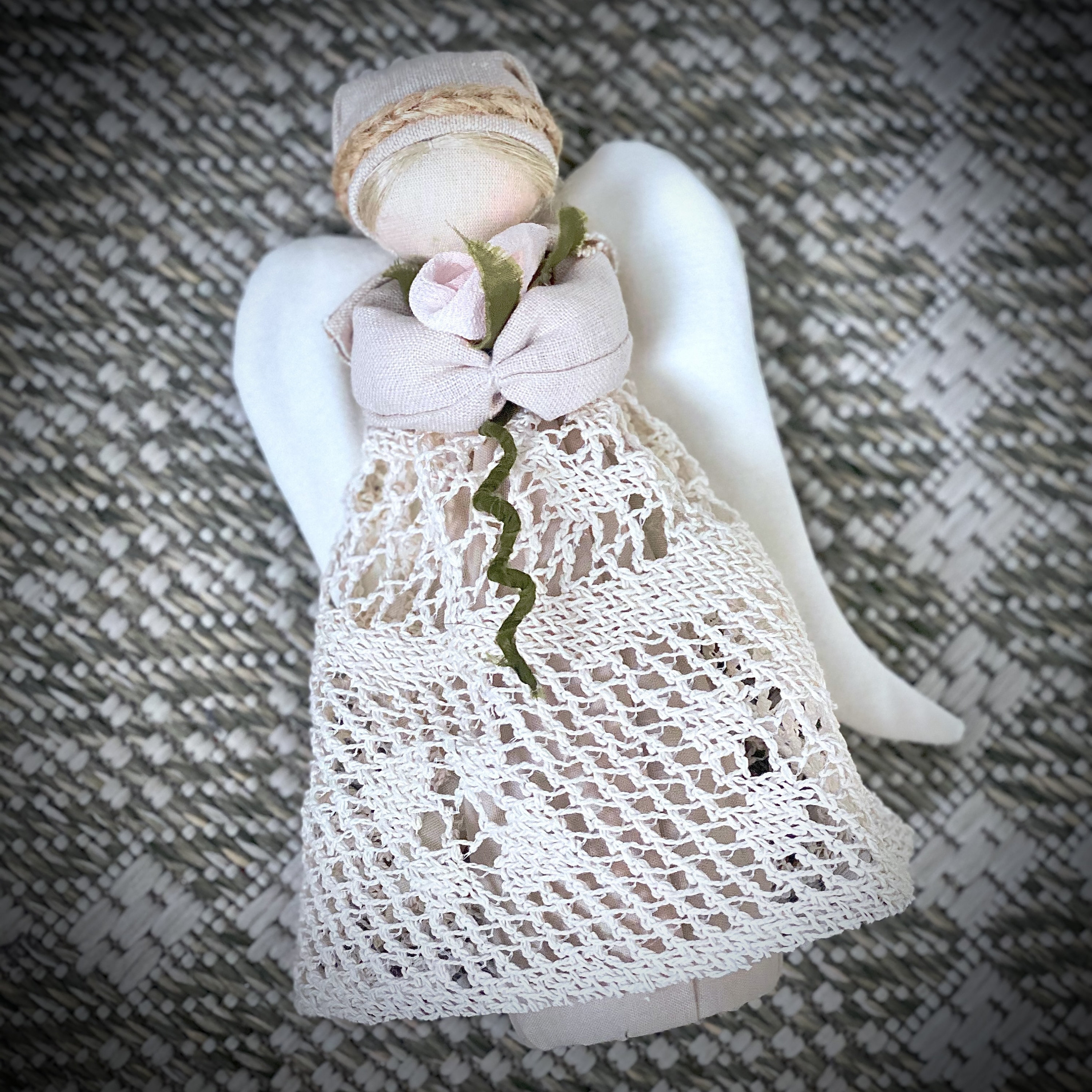 Guardian Angel Figurine Vintage Lace Doll Linen Doll Motanka | Etsy