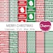 Merry Christmas Digital Paper, Red and Green Christmas Digital Paper ...