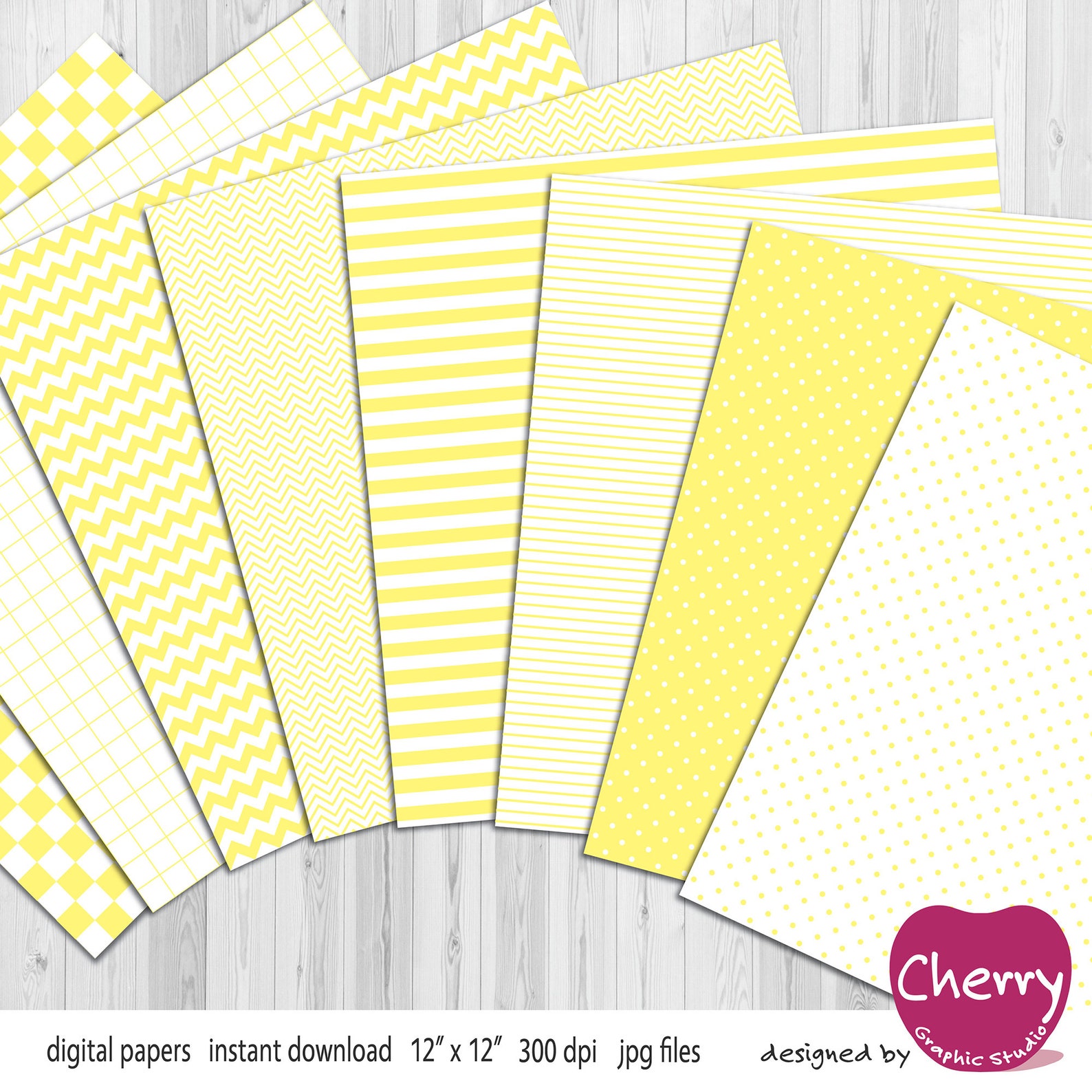 Light Yellow and White Digital Paper, Yellow Pattern, Yellow Digital ...