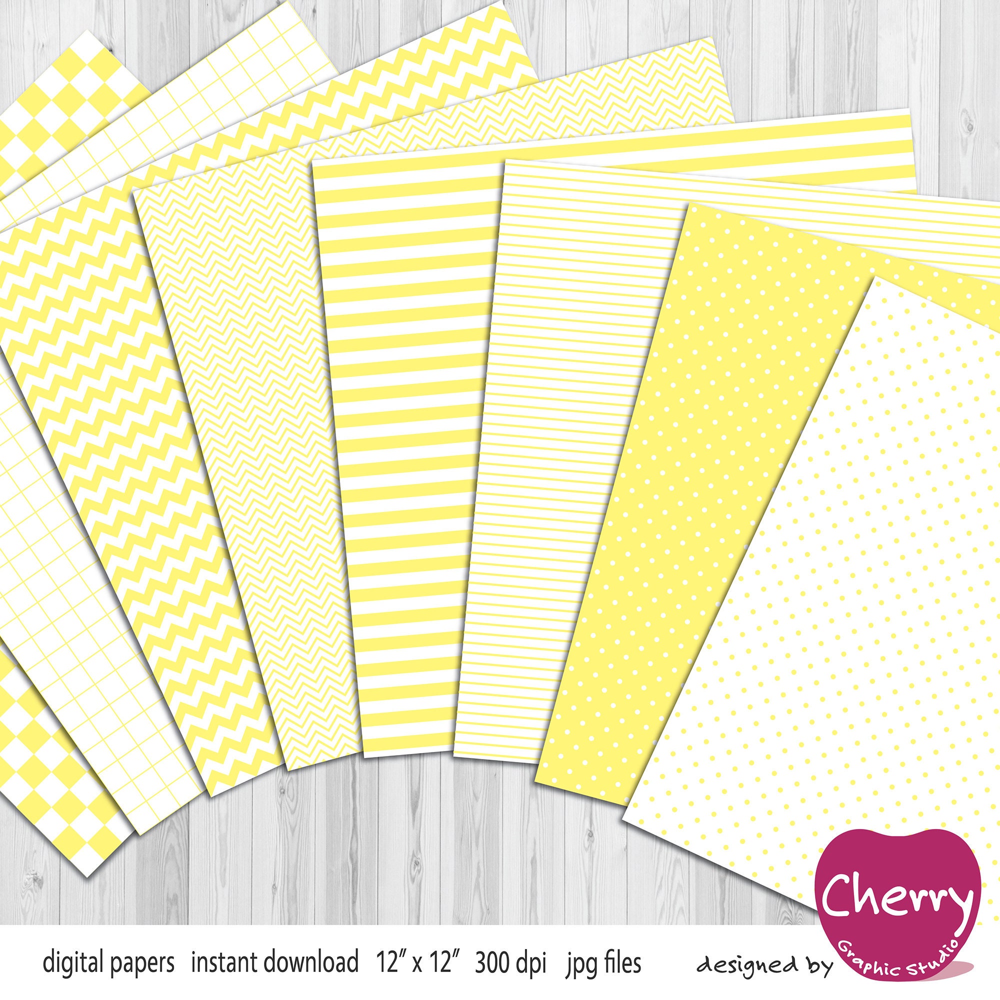Light Yellow and White Digital Paper, Yellow Pattern, Yellow Digital ...